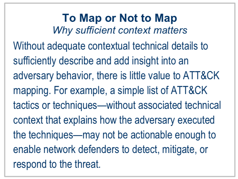 . June, 2021 - Best Practices for MITRE ATT&CK® Mapping | Publications